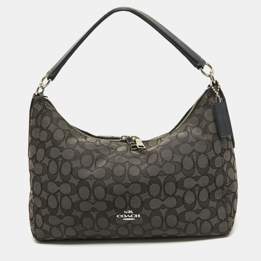 Coach Black/Dark Grey Signature Canvas East West Cele… - Gem